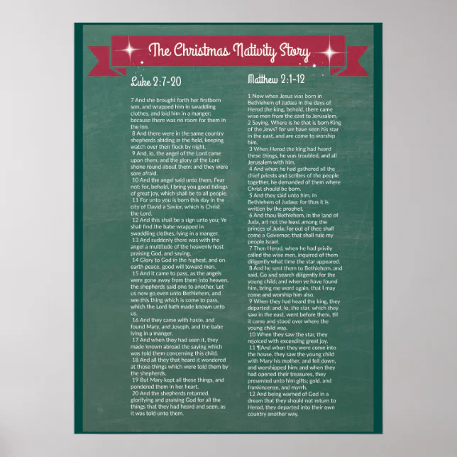 The Christmas Nativity Story - in scripture Poster | Zazzle