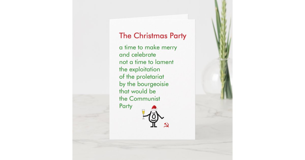 The Christmas Party - a funny Christmas poem Holiday Card | Zazzle