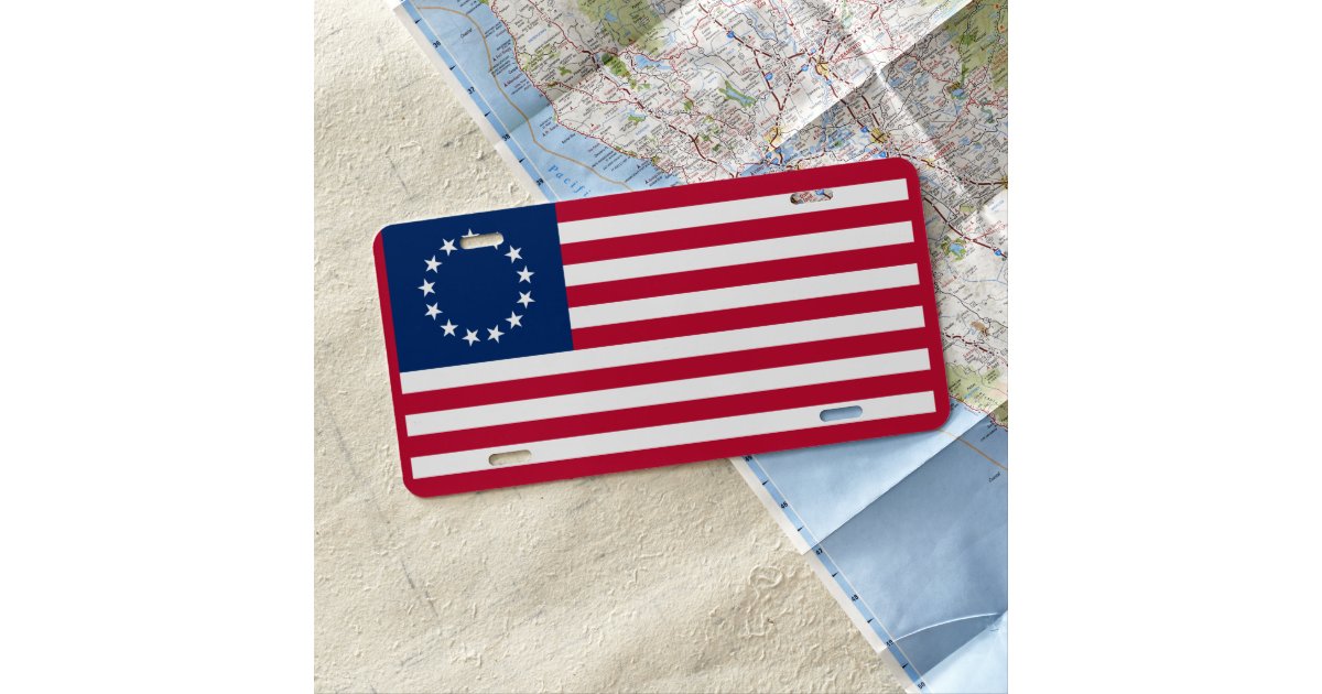 The Circle of Stars, American Flag by Betsy Ross License Plate | Zazzle
