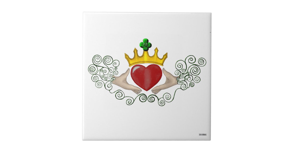 The Claddagh (Full Colour) Ceramic Tile | Zazzle