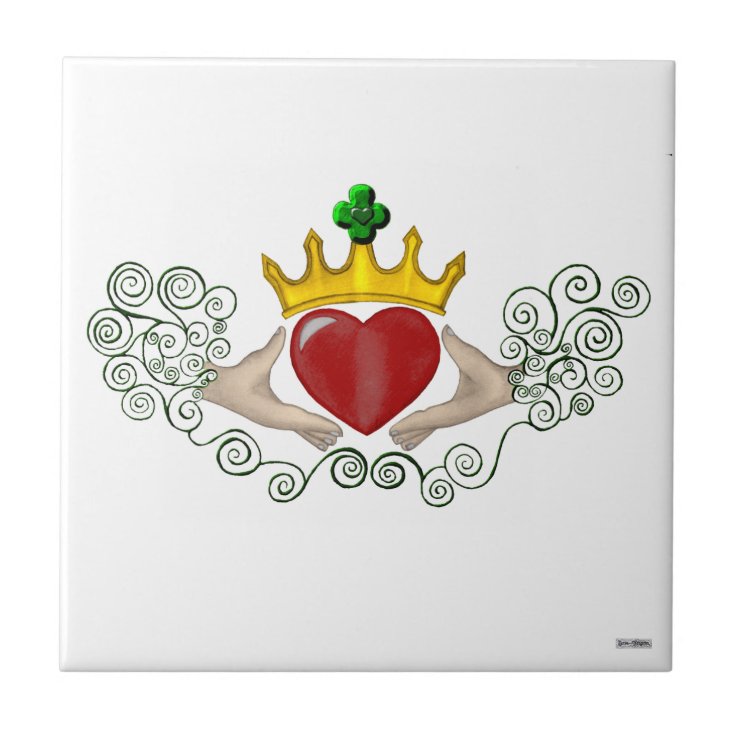 The Claddagh (Full Colour) Ceramic Tile | Zazzle