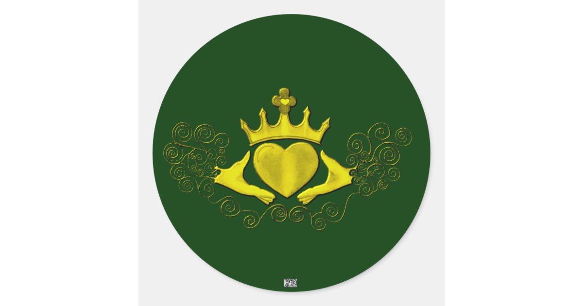 The Claddagh (Gold) Classic Round Sticker | Zazzle