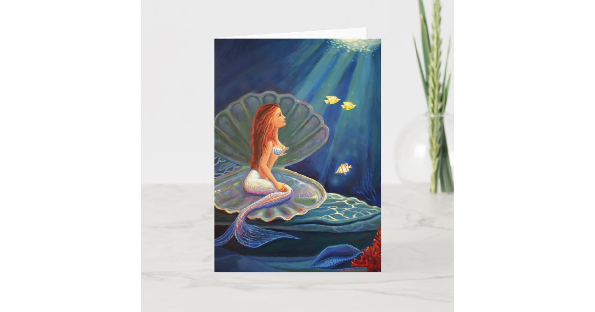 The Clamshell Mermaid - Greeting Card | Zazzle
