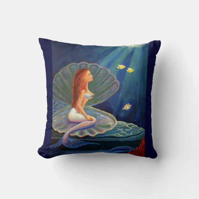 The Clamshell Mermaid - Throw Pillow | Zazzle