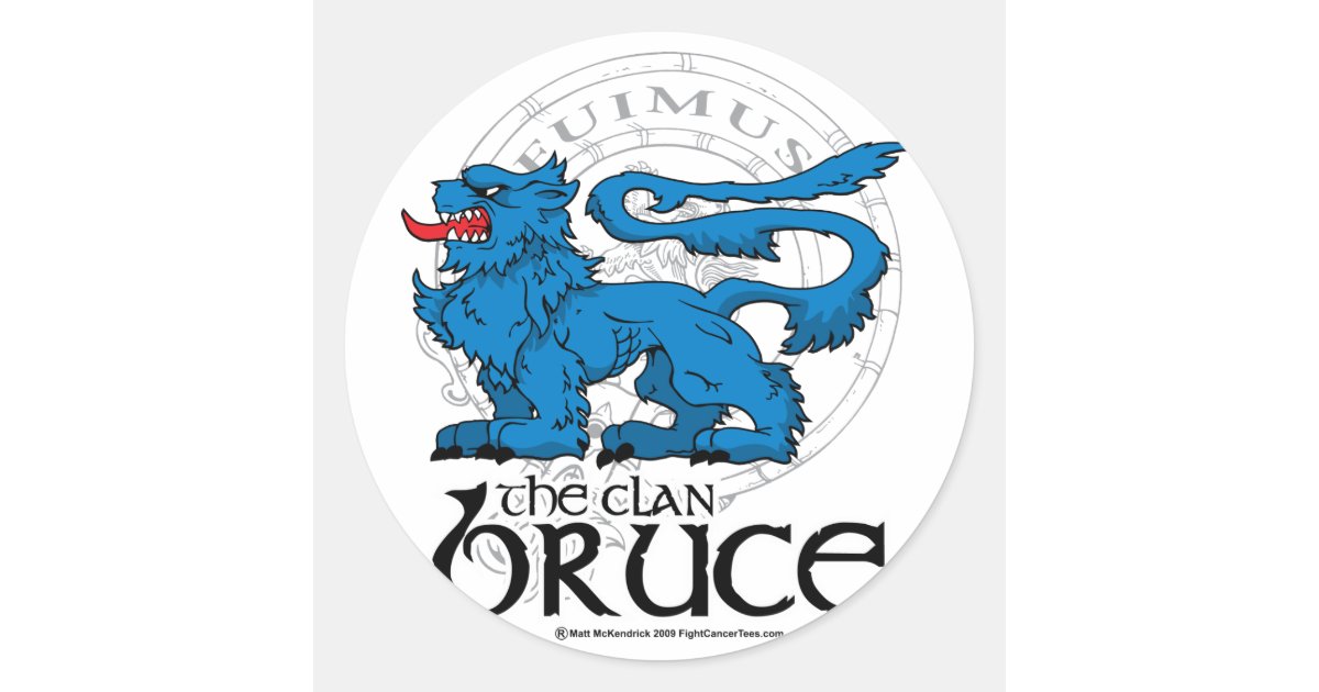 The Clan Bruce Classic Round Sticker | Zazzle
