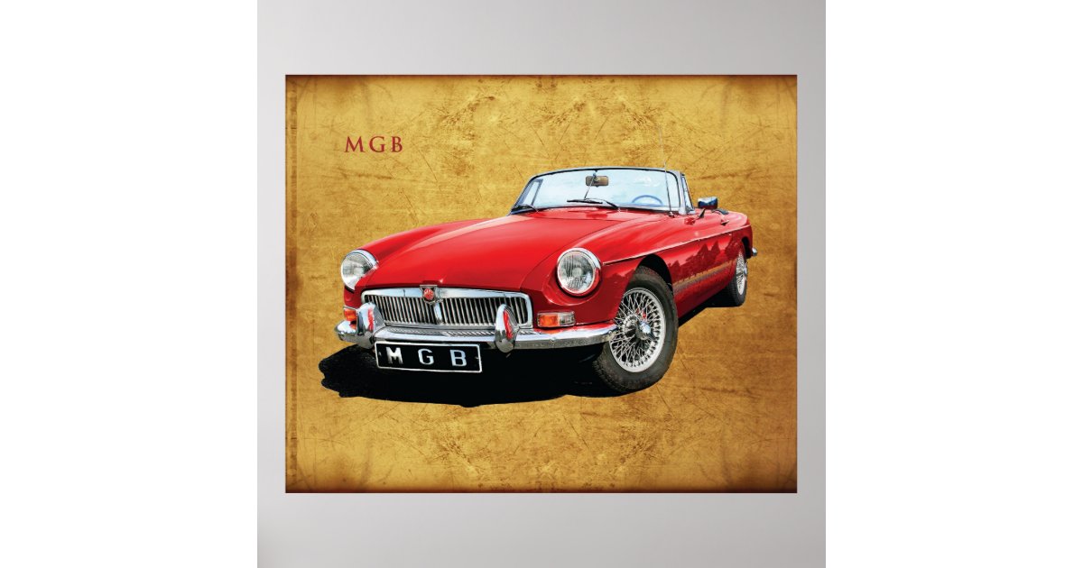 The Classic MG MGB roadster Poster | Zazzle