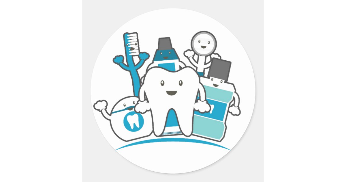 The Clean Teeth Gang Classic Round Sticker | Zazzle