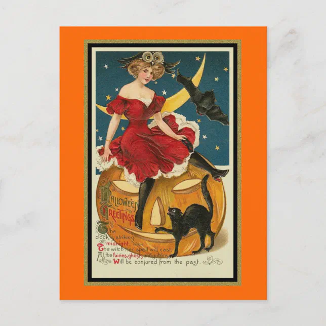 The Clock Striking Midnight Postcard | Zazzle