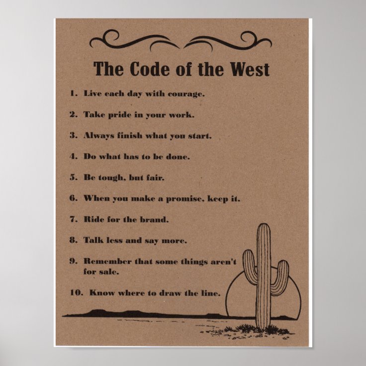 The Code of the West Poster | Zazzle