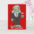 The Codfather Cartoon Fish Custom Greeting Card | Zazzle