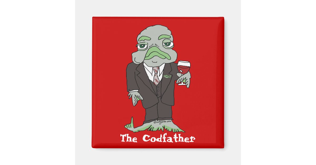 The Codfather Cartoon Fish Magnet Godfather | Zazzle