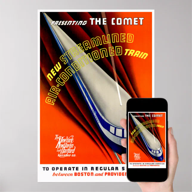 The Comet - Vintage Train Poster | Zazzle