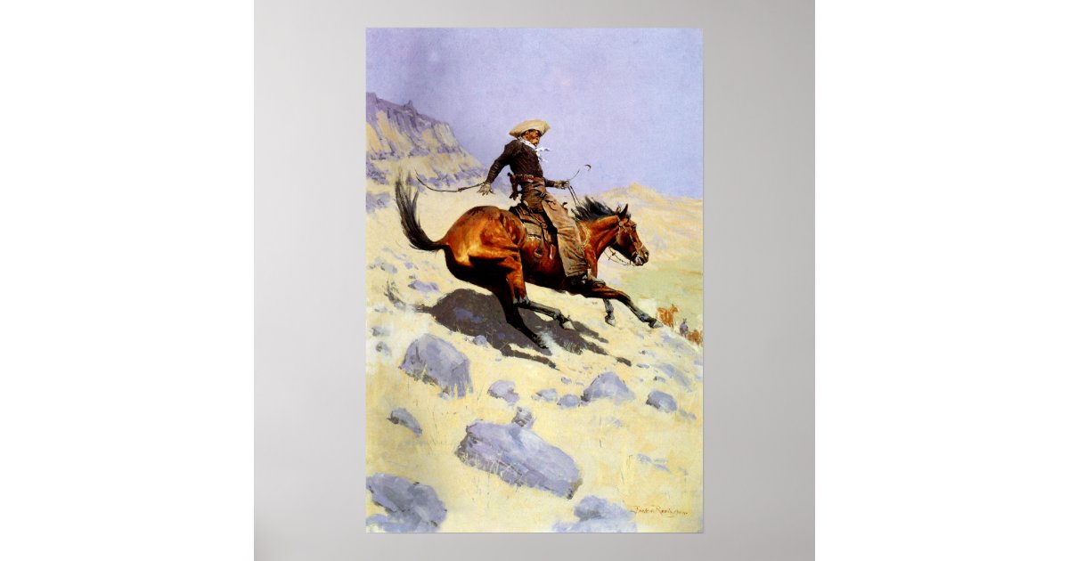 The Cowboy by Remington, Vintage Cavalry Military Poster | Zazzle