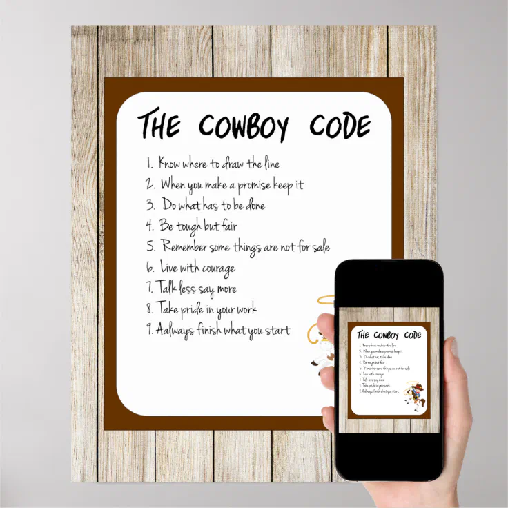 The Cowboy Code Poster | Zazzle