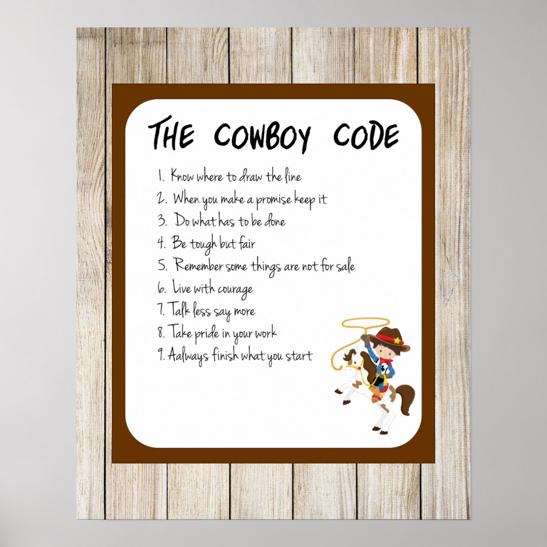The Cowboy Code Poster | Zazzle