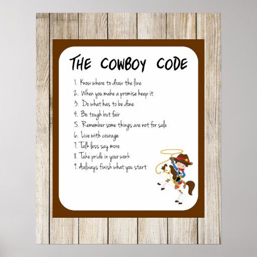 The Cowboy Code Poster | Zazzle