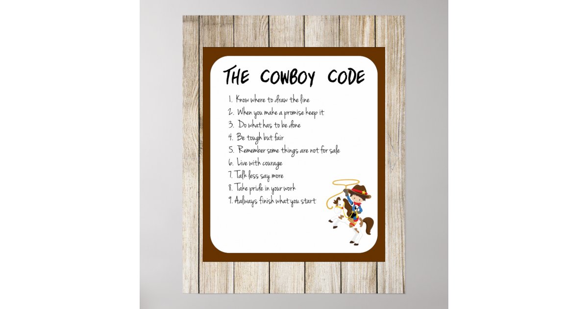 The Cowboy Code Poster | Zazzle
