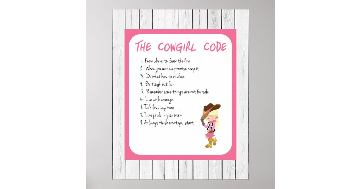The Cowgirl Code Poster | Zazzle