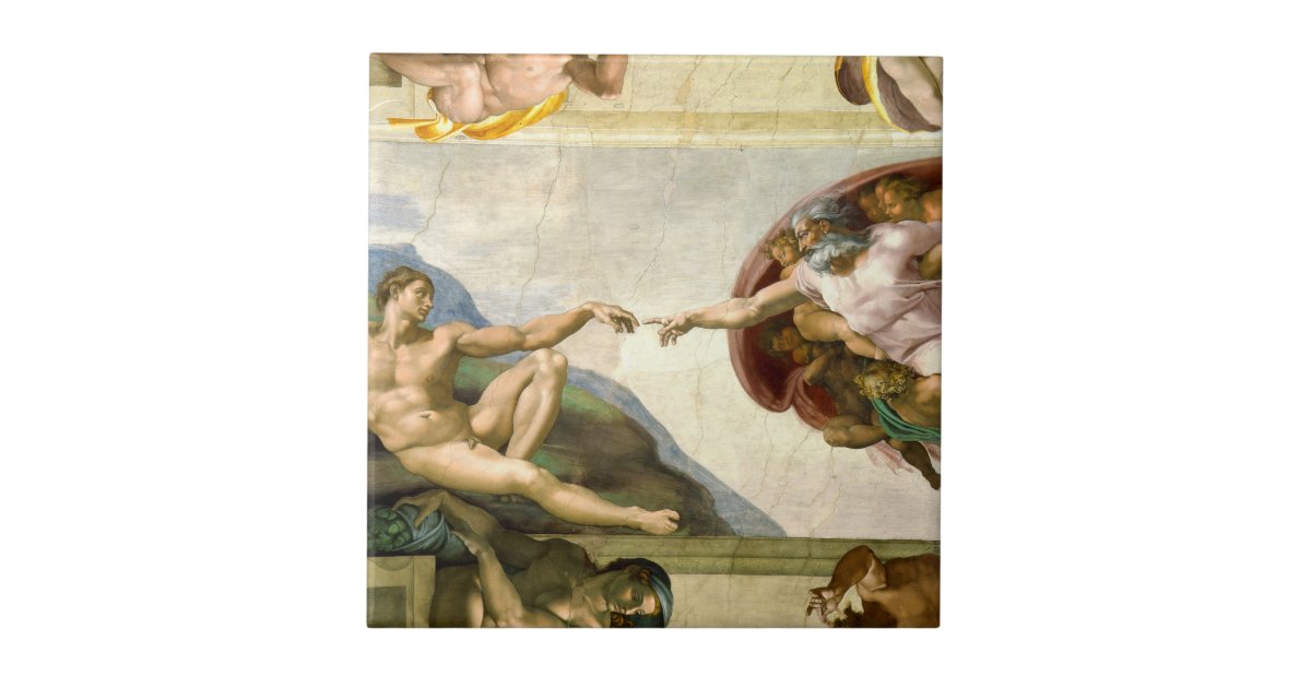 The Creation of Adam by Michelangelo Ceramic Tile | Zazzle