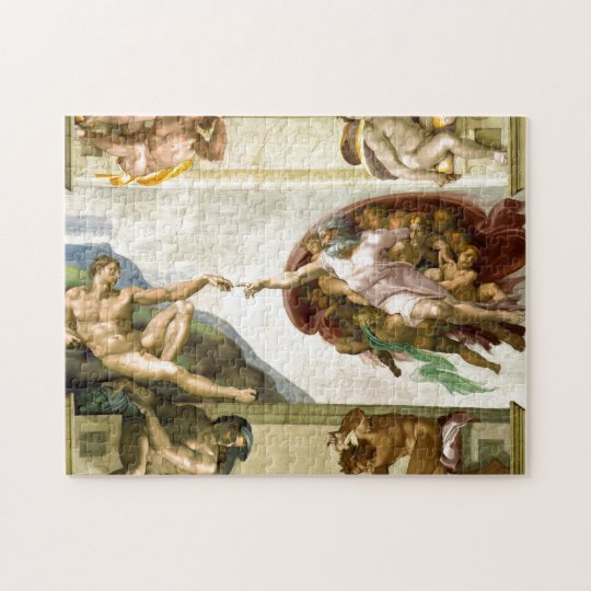 The Creation of Adam by Michelangelo Fine Art Jigsaw Puzzle | Zazzle.com