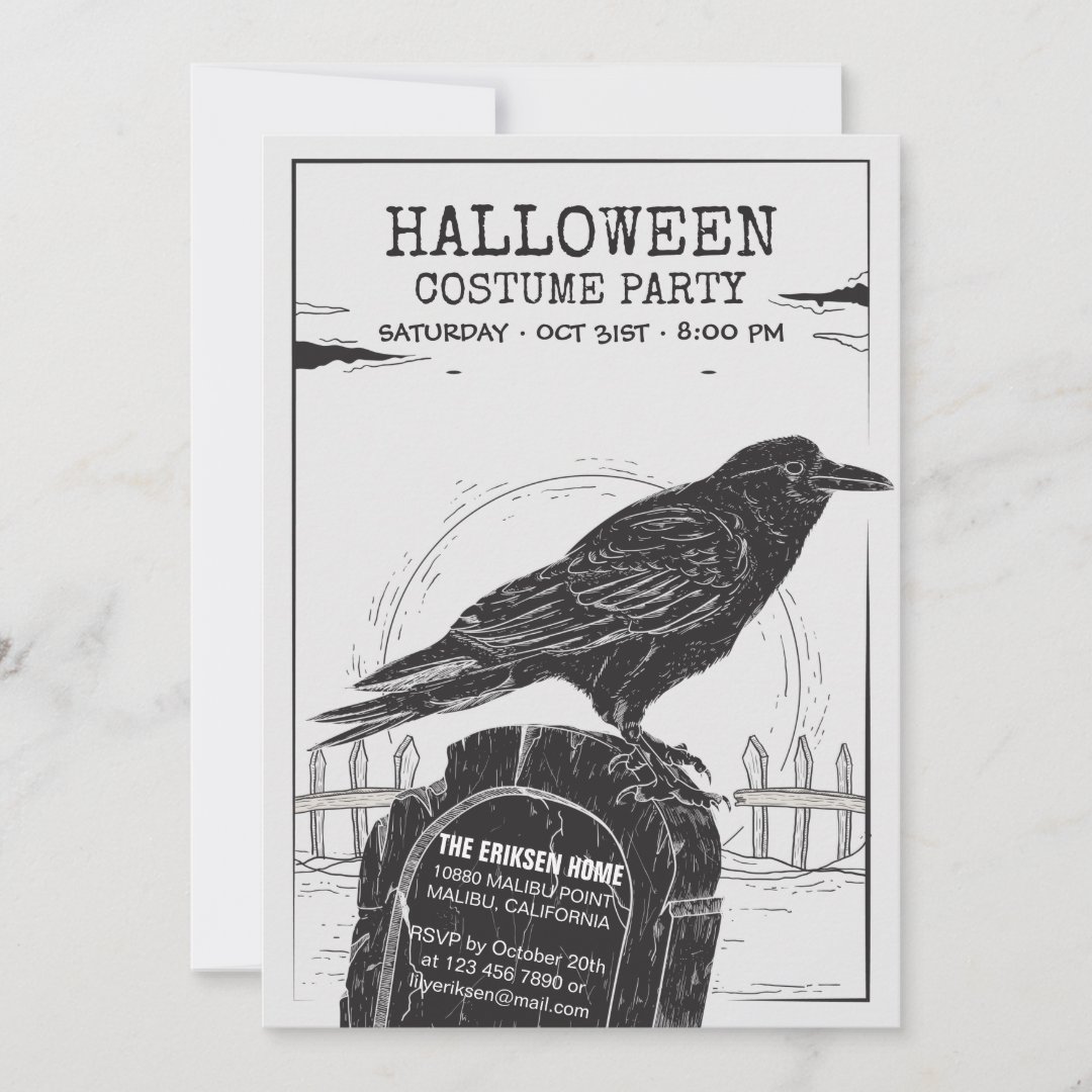 The Crow Halloween Costume Party Invitation | Zazzle