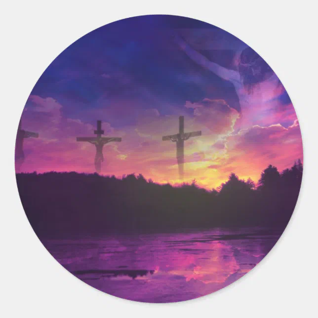The Crucifixion of Jesus Christ Classic Round Sticker | Zazzle