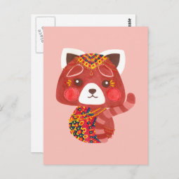 The Cute Red Panda Postcard | Zazzle