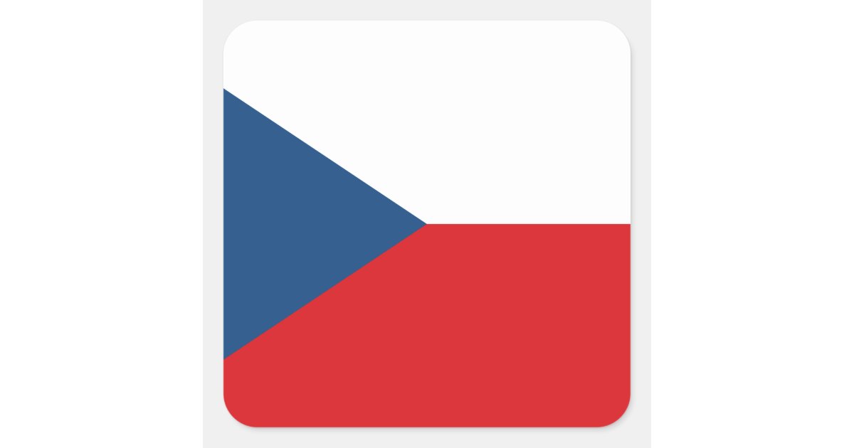 The Czech Republic Flag Square Sticker | Zazzle
