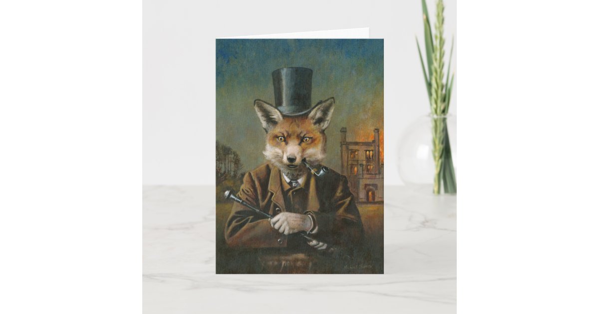 The Dapper Fox Greetings Card | Zazzle