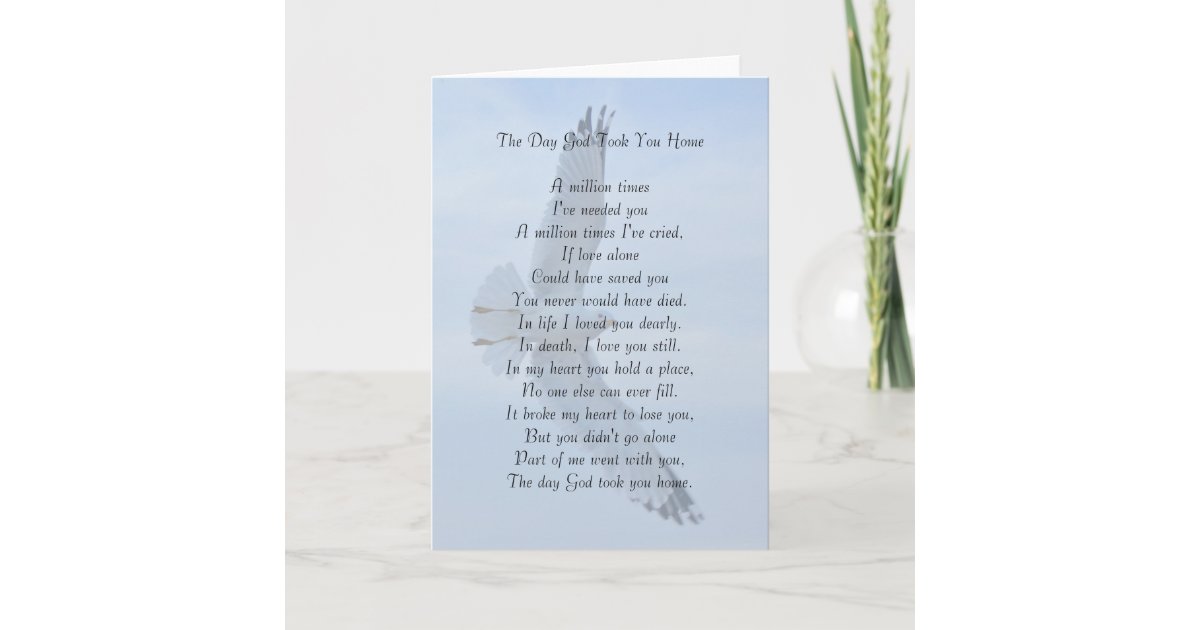 The Day God Took You Home Card | Zazzle