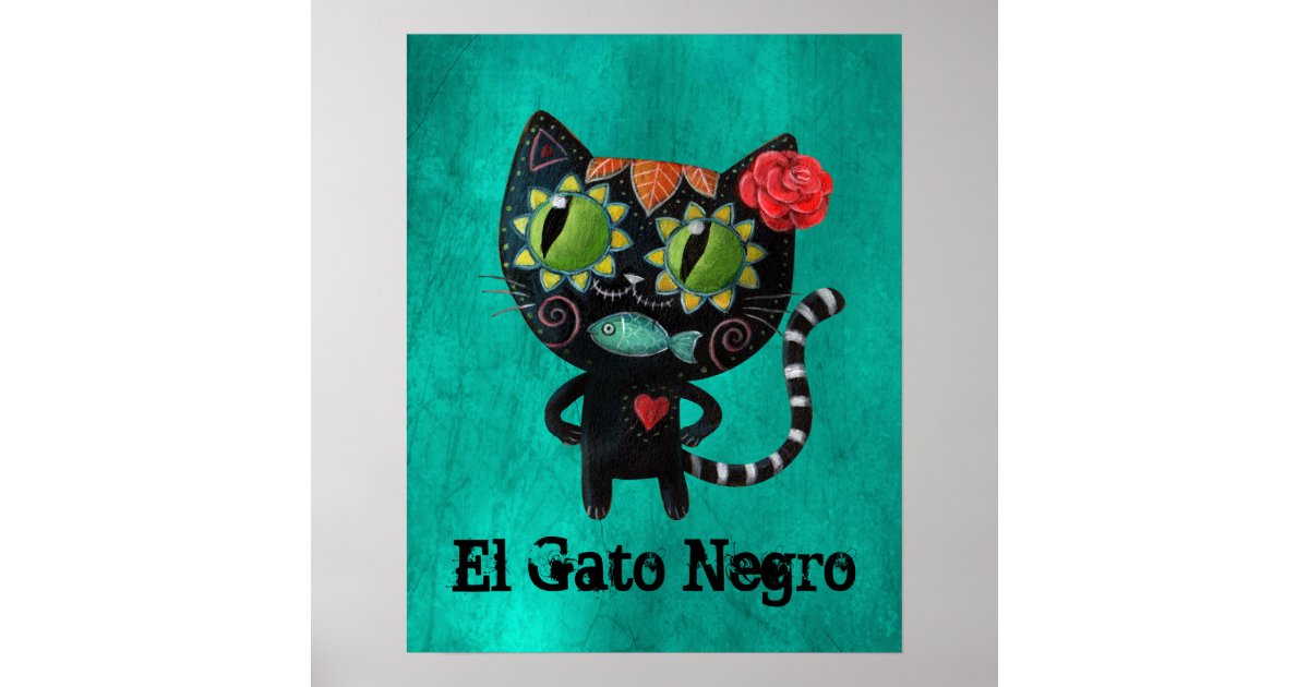 The Day of The Dead Black Cat Poster | Zazzle