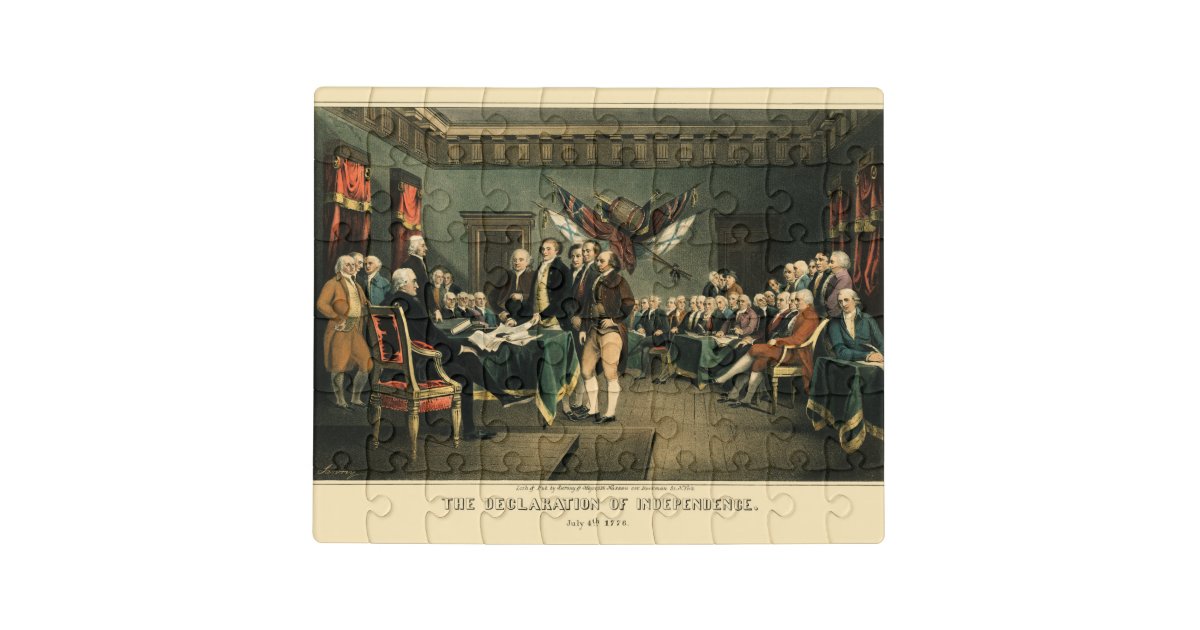 The Declaration of Independence, 1850, Restored Jigsaw Puzzle | Zazzle