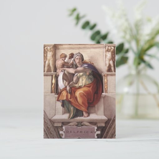The Delphic Sibyl - Fresco Sistine Chapel Postcard | Zazzle