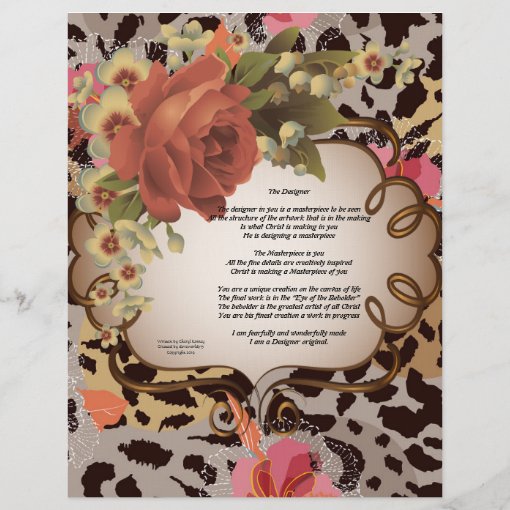 The Designer Stationary Paper/ The Designer Poem | Zazzle