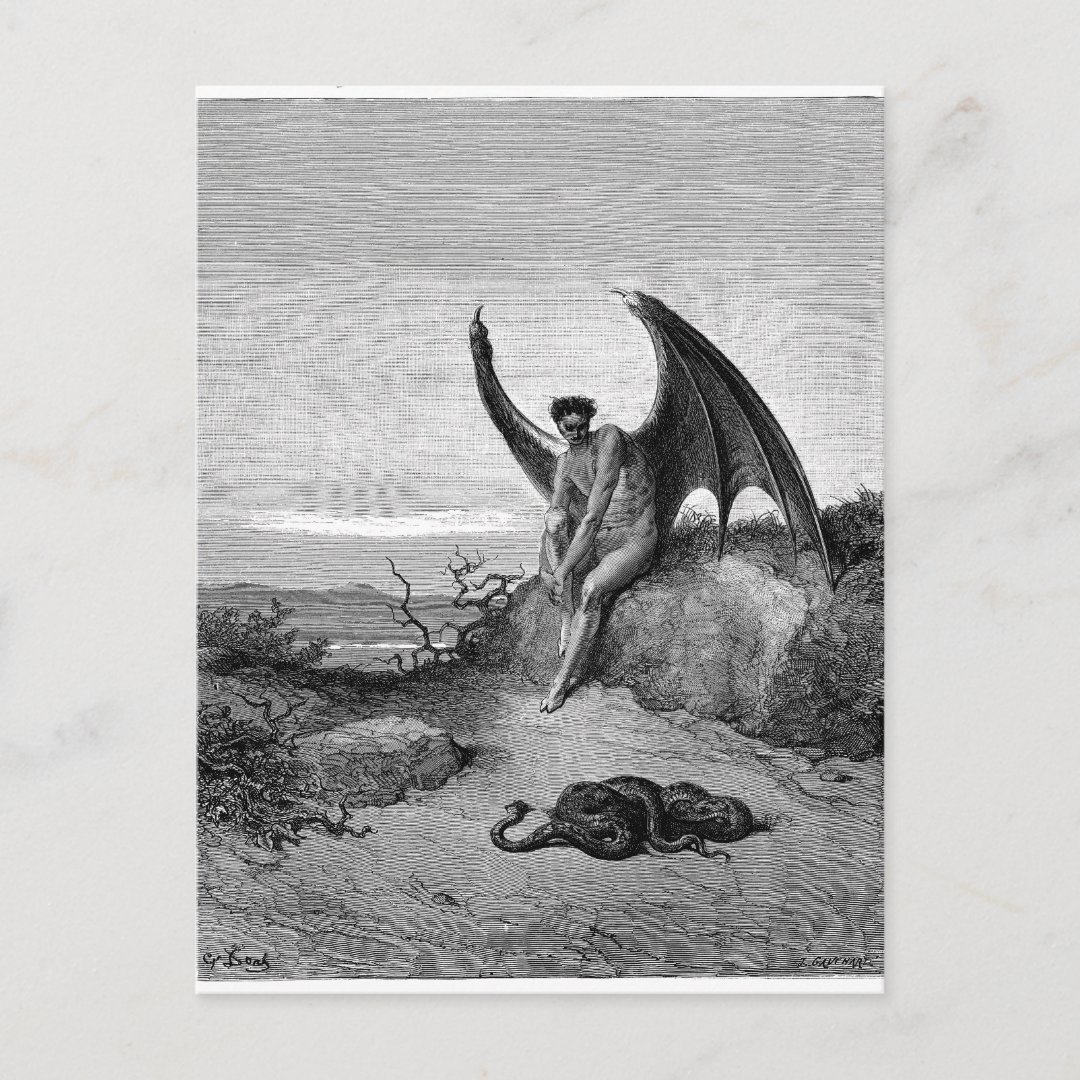 The Devil, Gustave Dore Postcard | Zazzle