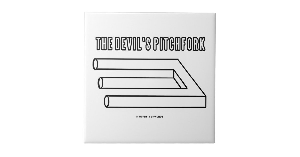 The Devil's Pitchfork (Optical Illusion) Ceramic Tile | Zazzle