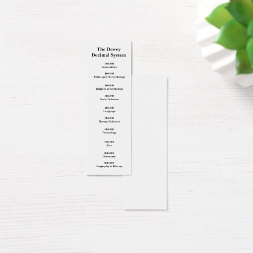 The Dewey Decimal System Bookmark | Zazzle