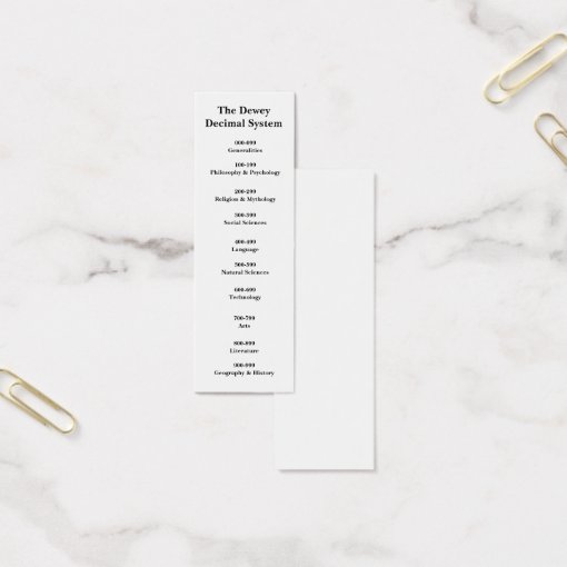 The Dewey Decimal System Bookmark | Zazzle