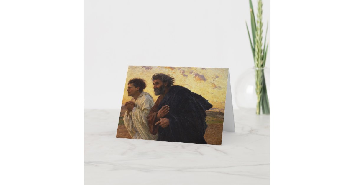 The Disciples Peter and John Running Card | Zazzle