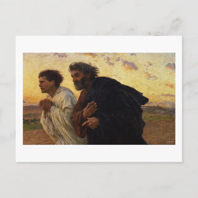 The Disciples Peter and John Running Postcard | Zazzle