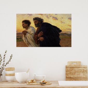 The Disciples Peter and John Running Poster | Zazzle