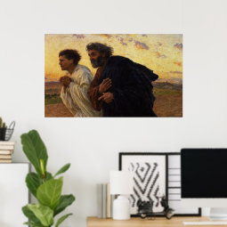 The Disciples Peter and John Running Poster | Zazzle