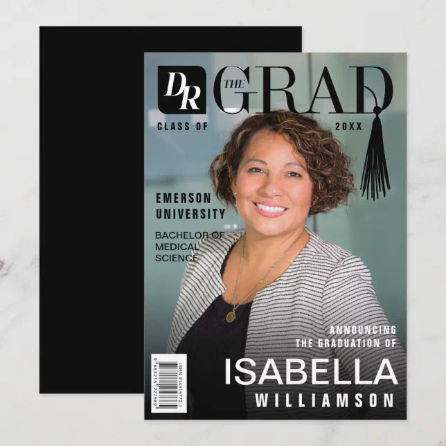 The Doctor Graduate Photo Trendy Magazine Cover Announcement | Zazzle