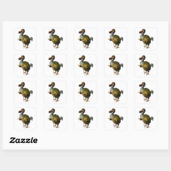 The Dodo Bird Square Sticker | Zazzle