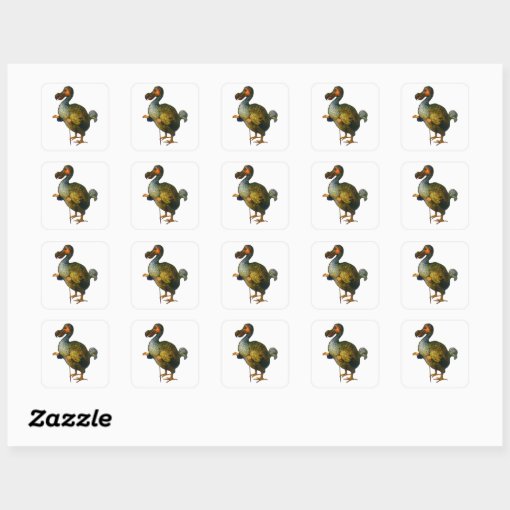 The Dodo Bird Square Sticker | Zazzle