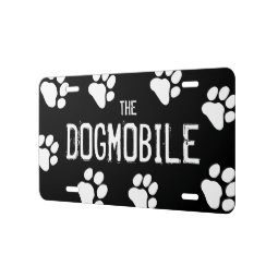 The DOGMOBILE Dog Paw Prints | Customizable License Plate | Zazzle