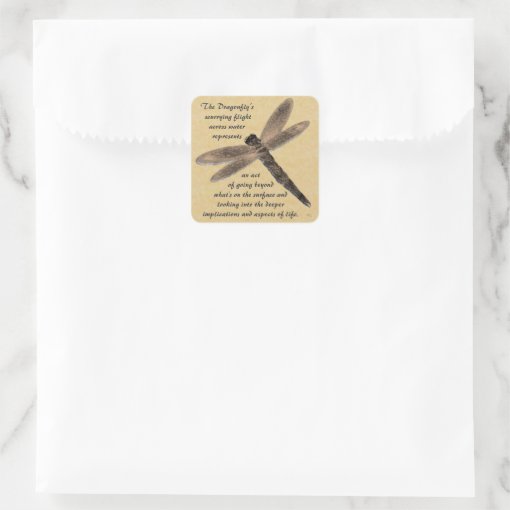 The Dragonfly's Flight Square Sticker | Zazzle