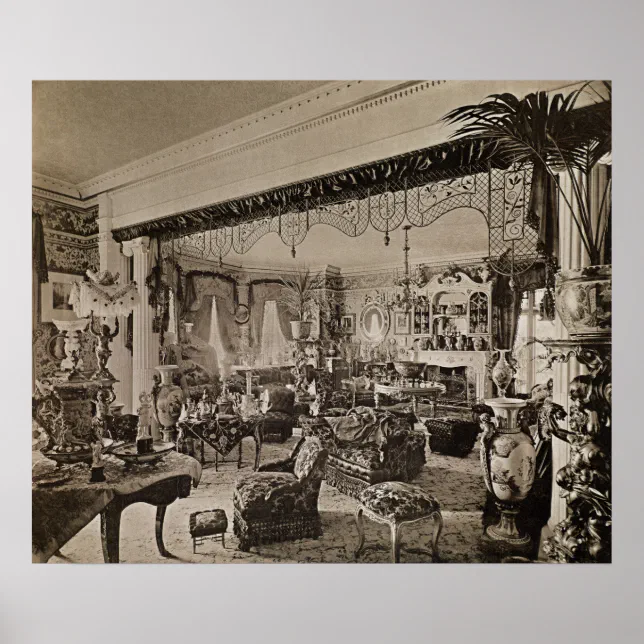 The Drawing Room, Wickham Hall, Kent, 1897 Poster | Zazzle