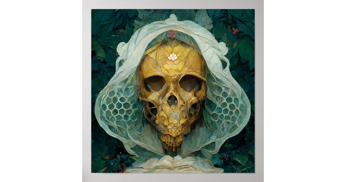 The Drone Bee Skull Fantasy Sci-Fi Poster | Zazzle