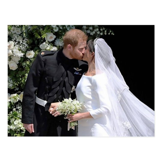 The Duke And Duchess Of Sussex Wedding Day Kiss Postcard